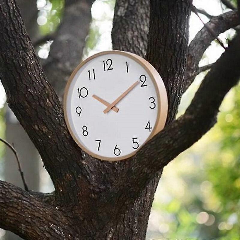 Silent Sweep Solid Wood Literary Clock, Simple Design, Nordic Wooden ...