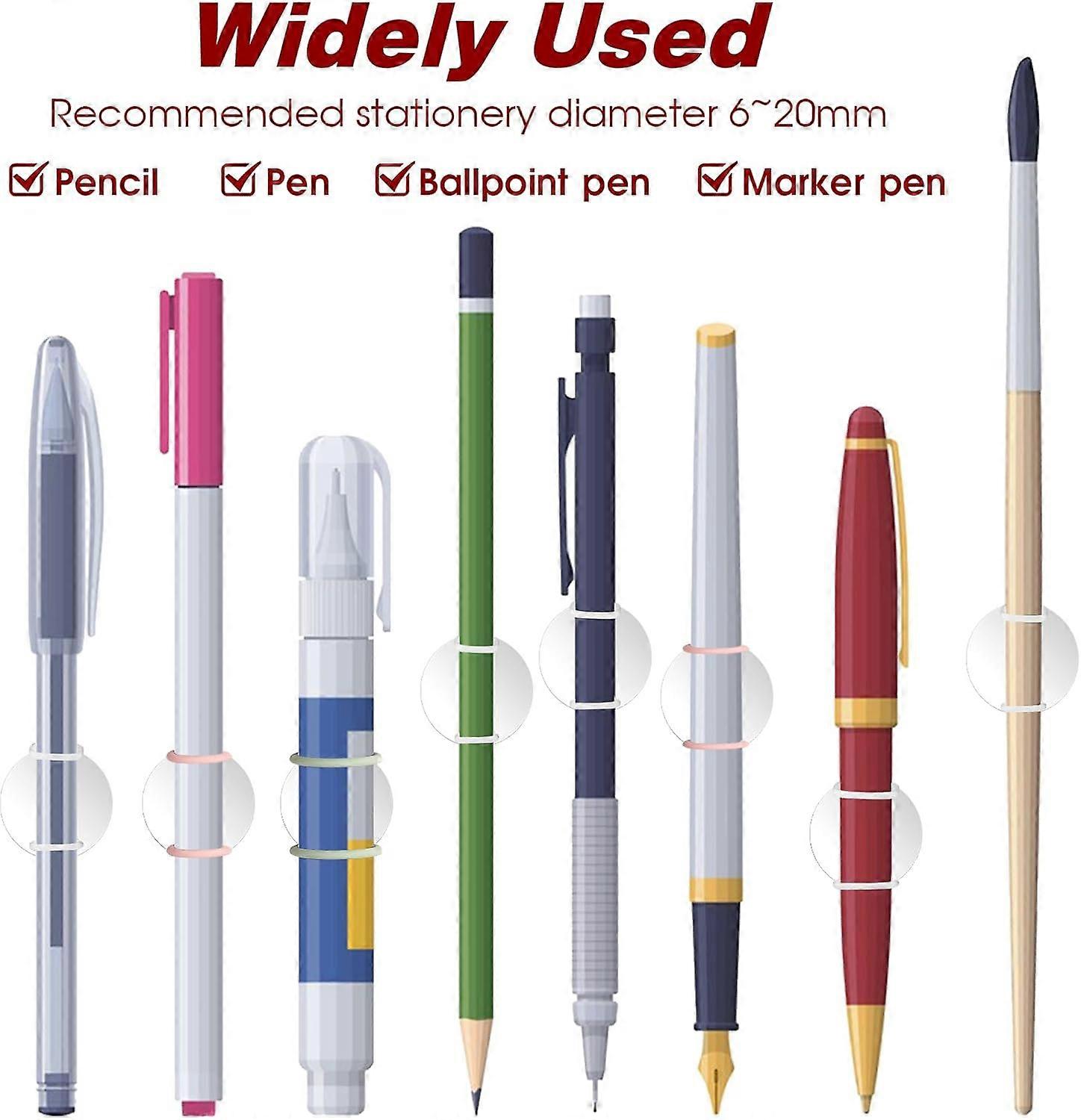 Magnetic Pen Pencil Holder, 4 Pcs Silicone Adjustable Pen Holder for ...