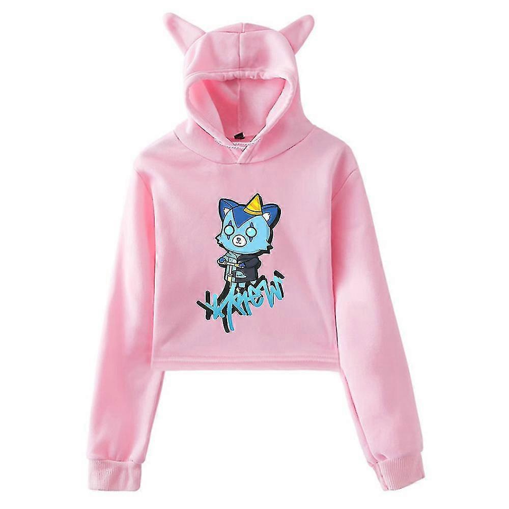 Itsfunneh Krew District Merch Pullover Cat Ear Hoodie Long Sleeve ...