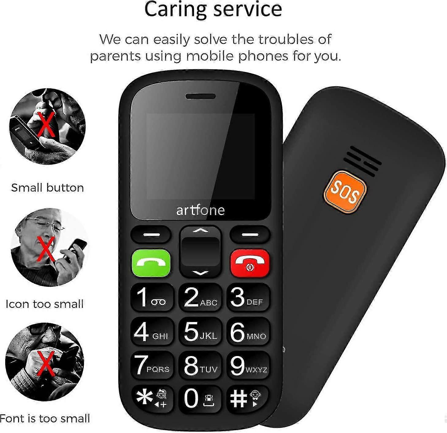 Artfone CS181 GSM Unlocked Senior Cell Phone with Large Buttons, Dual ...