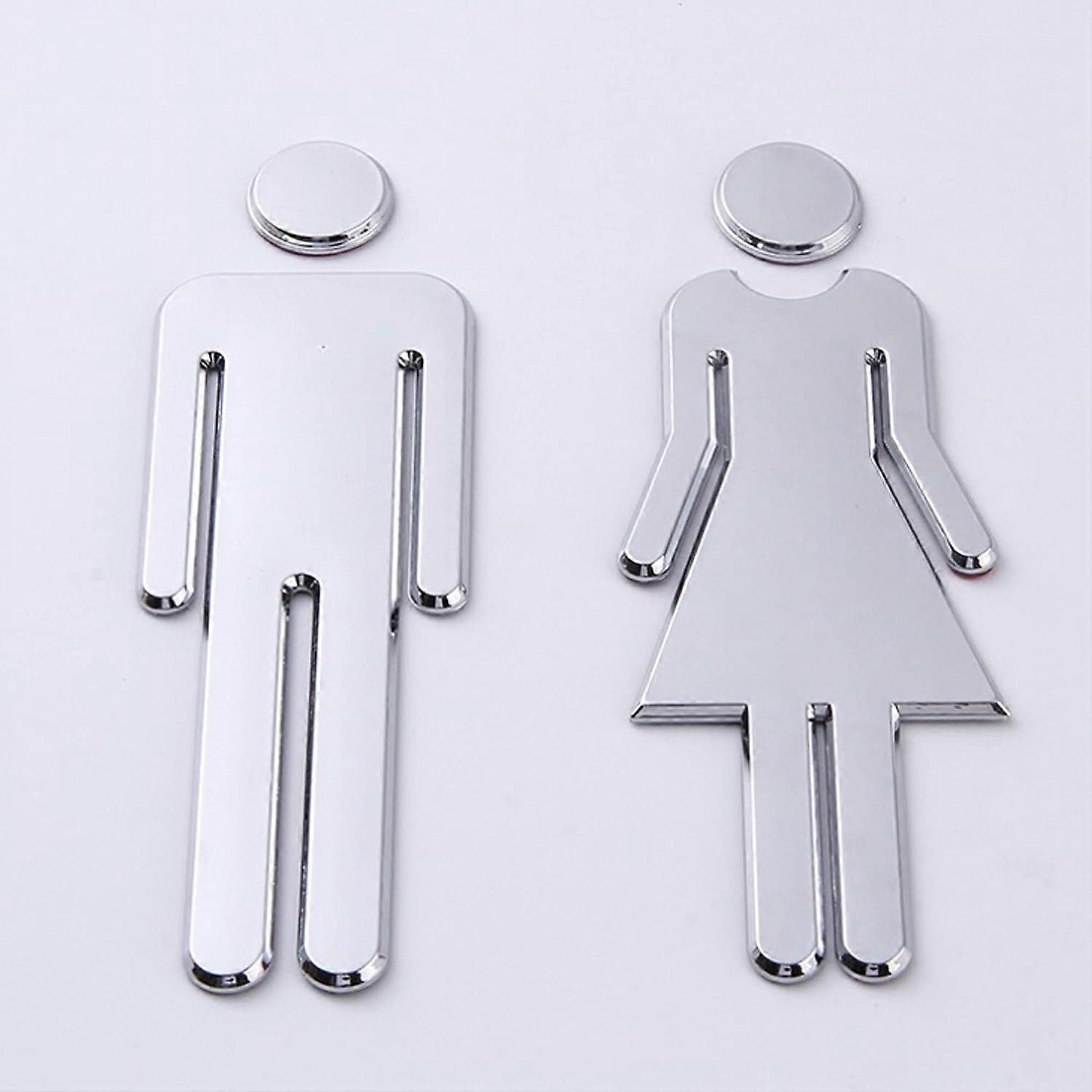 WC Signs of Male and Female Symbols, Toilet Stickers, 12cm Toilet Signs ...