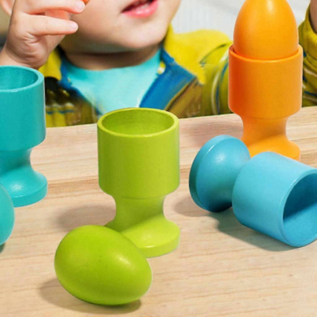 Wooden Balls & Cups Color Sorting Children Learning Toy Fine Motor ...