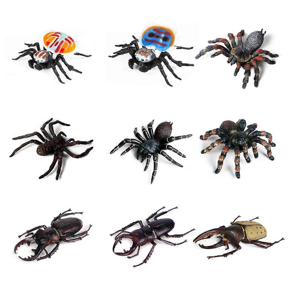 Insect Statues Large Plastic Spider Beetle Realistic Figurines for Kids ...