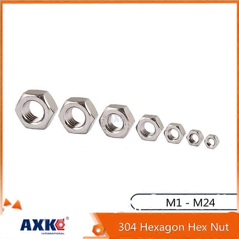 304 Stainless Steel DIN934 Hexagon Hex Nut for M1 M1.2 M1.4 M1.6 M2 M2.5 M3 M3.5 M4 M5 M6 M8 M10 ...