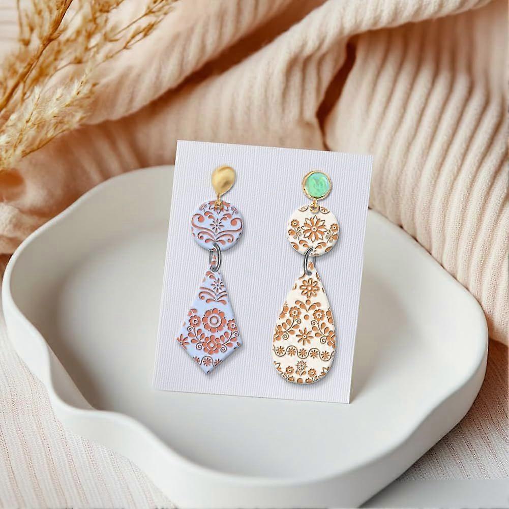 Flowers Polymer Clay Texture Sheets Folk Artistic Pattern Texture Stamp Sheets Silicone Texture ...