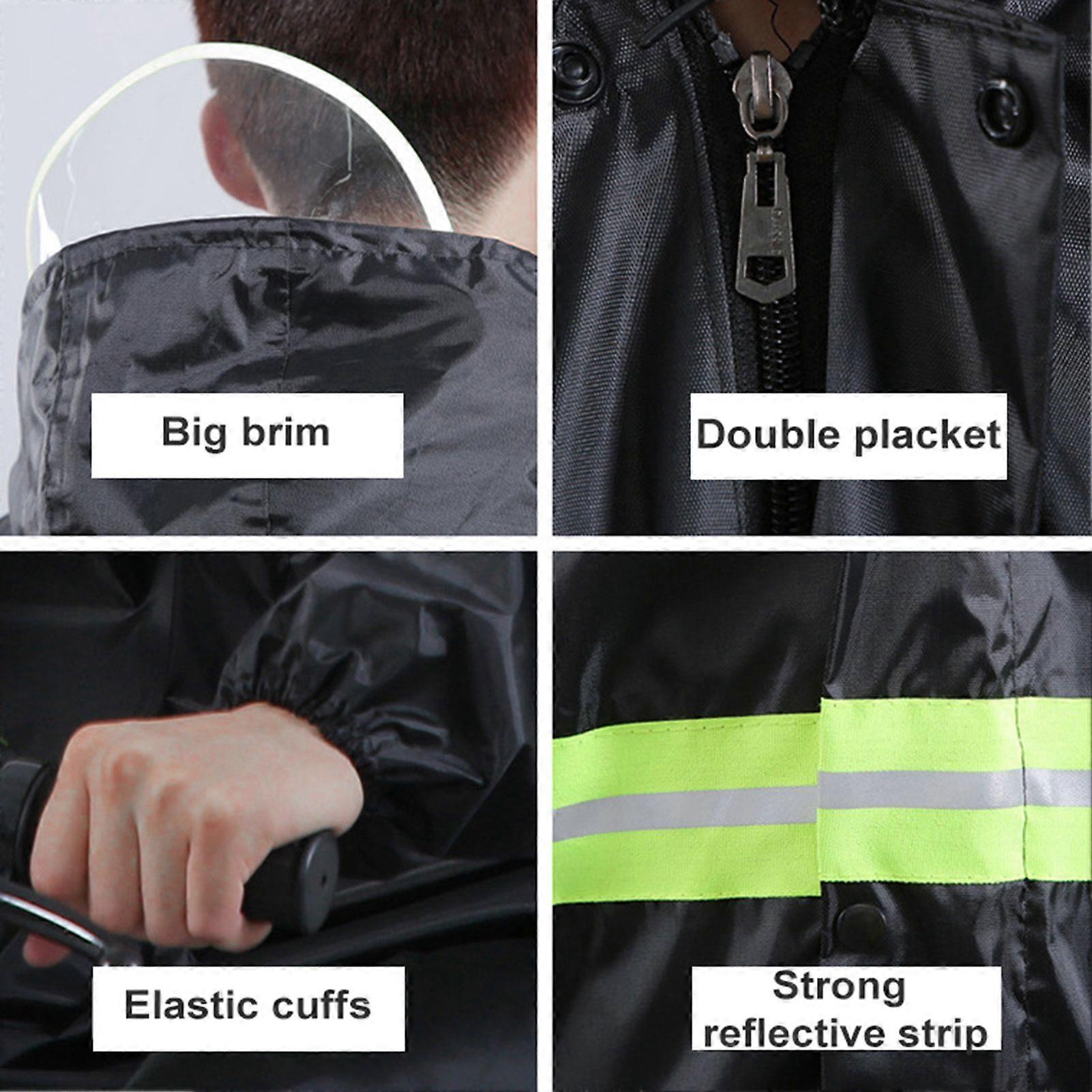 1 Set Adults Rain Suit Waterproof Breathable High Visibility Reflective ...