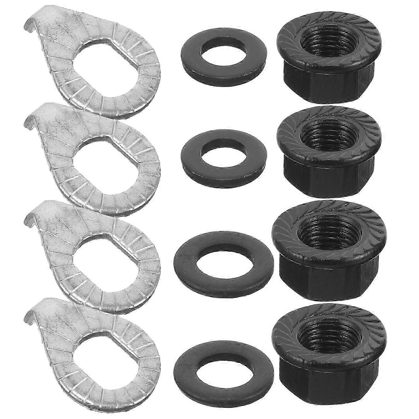 1 Set Bike Nuts Wheel Axle Nut and Safety Hanger Kit Bike Steel Flange ...
