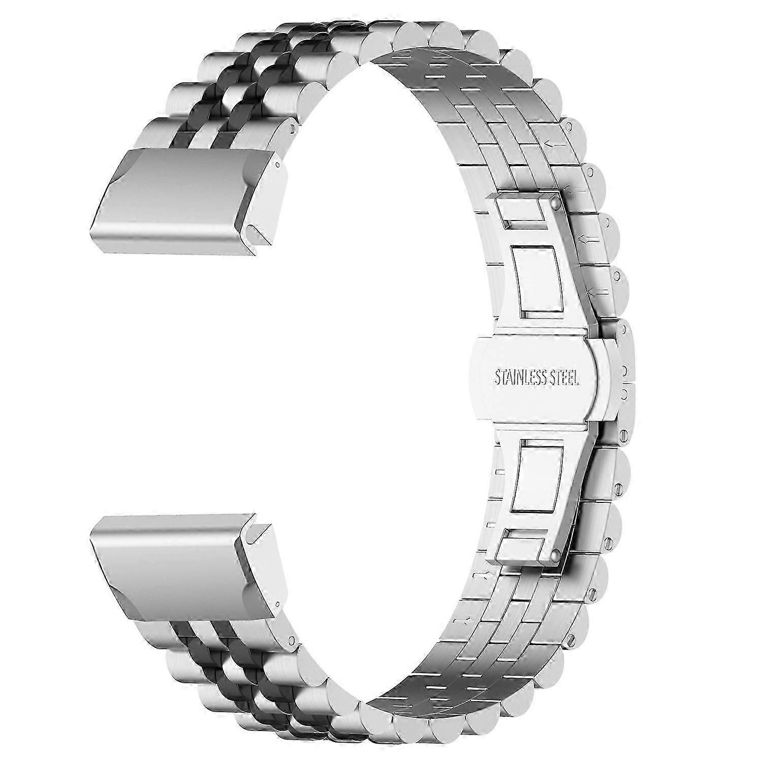 For Garmin Fenix 7S/6S/5S Stainless Steel 5 Beads Watch Strap ...
