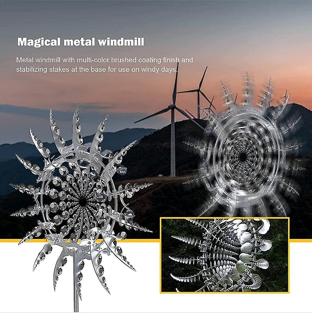 Kinetic Sculpture Windmill Metal Unique Magic Windmill With Garden With ...