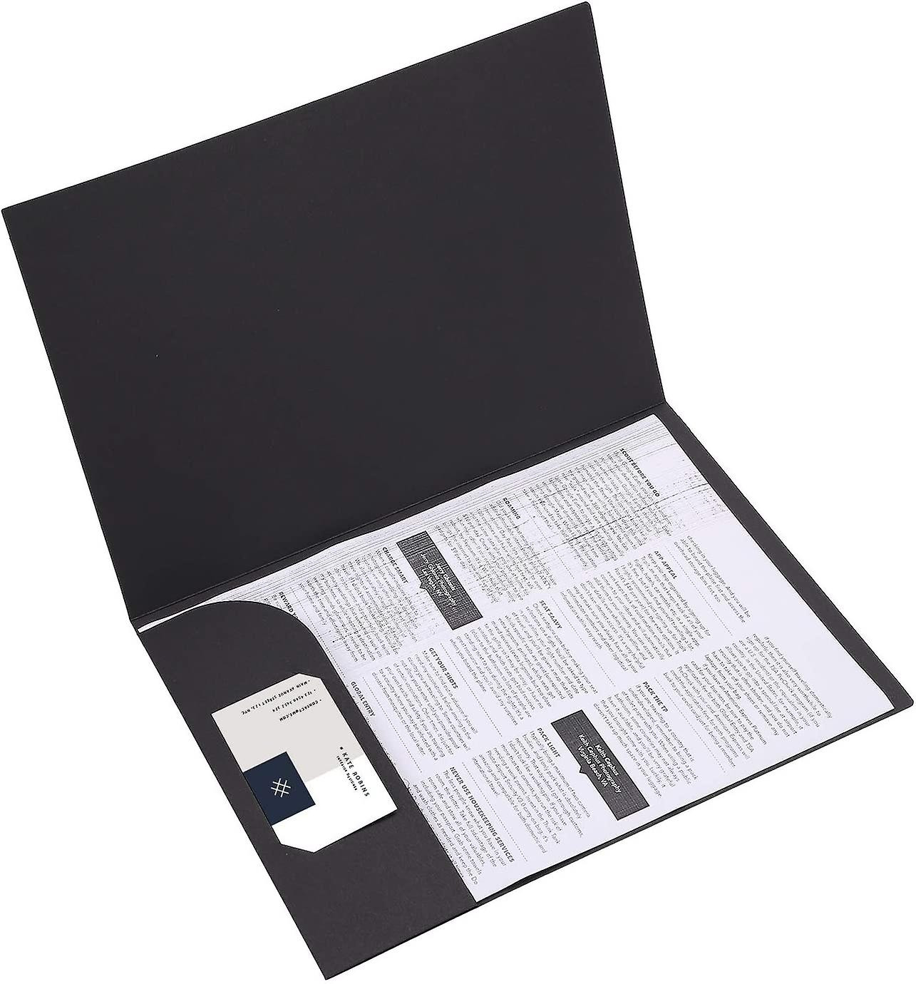 10pcs A4 Kraft Paper Black File Folder Business Report Presentation ...