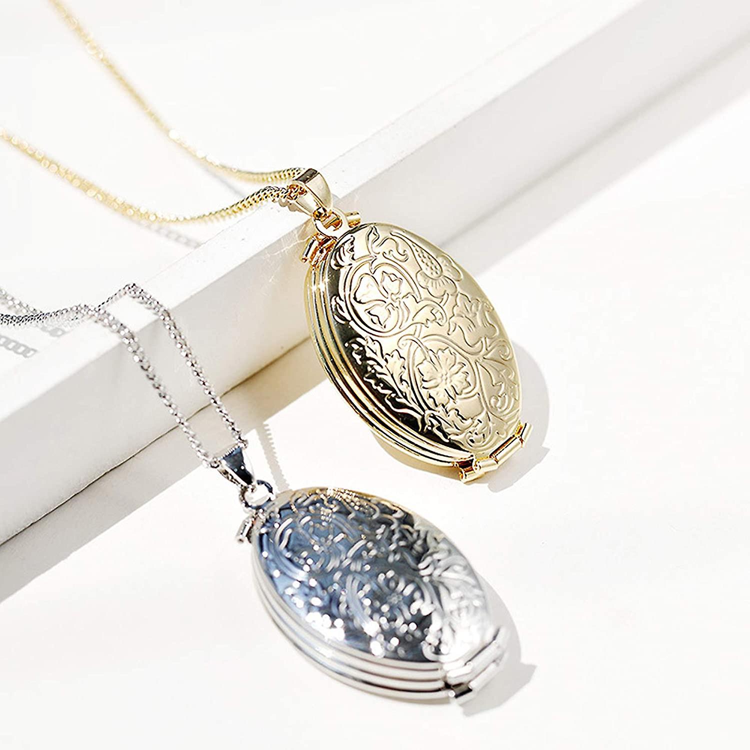 Heytea Expanding Photo Locket Necklace Pendant 4 Pictures Chain ...