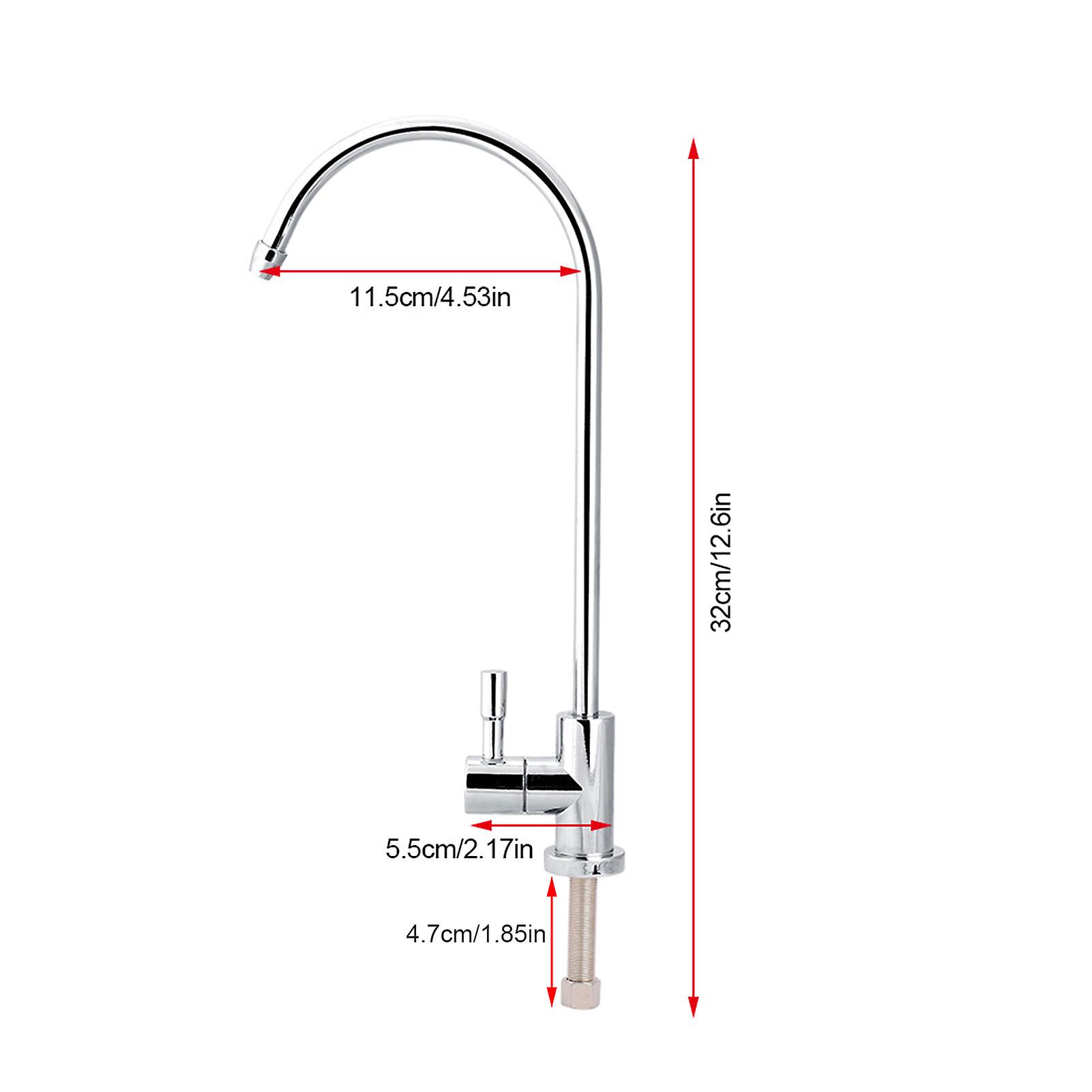 Kitchen Sink Faucet, 1/4'' Zinc Alloy Kitchen Sink Faucet Tap Chrome ...