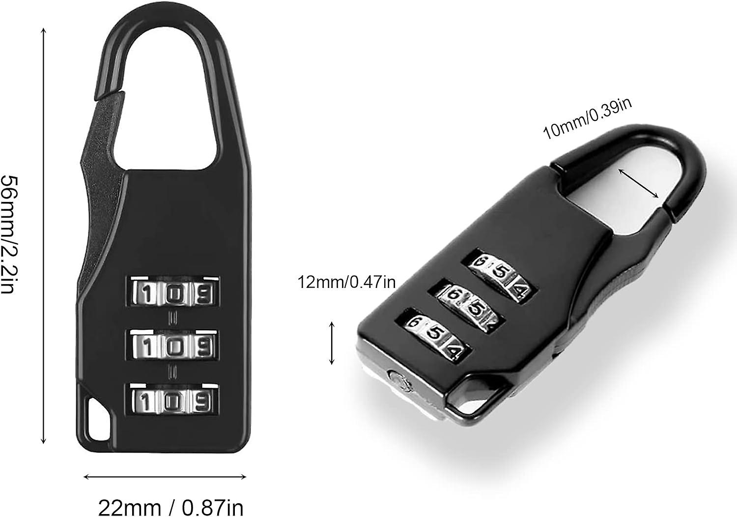6 Pieces Code Padlock Mini Code Padlock 3 Digit Luggage Combination ...