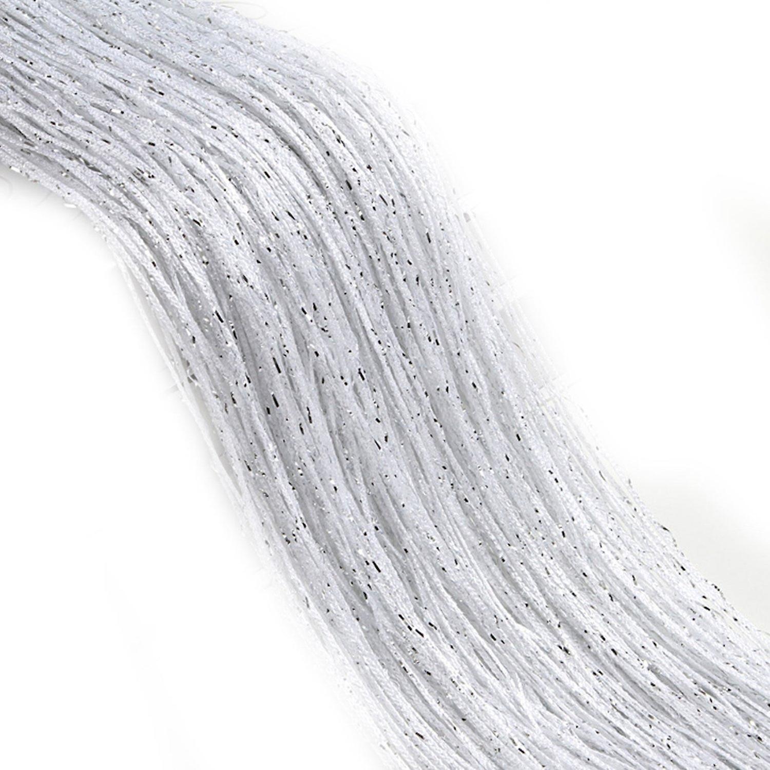 Stylish White Glitter String Door Curtain 1x2 M with Silver Accents ...