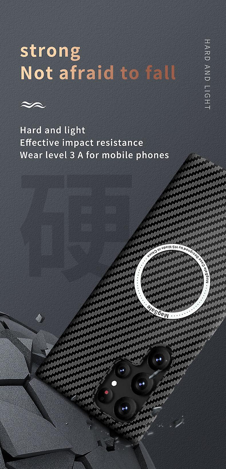 Slim Hard PC Carbon Fiber Texture Case for Samsung 23 22 21 Ultra Plus ...