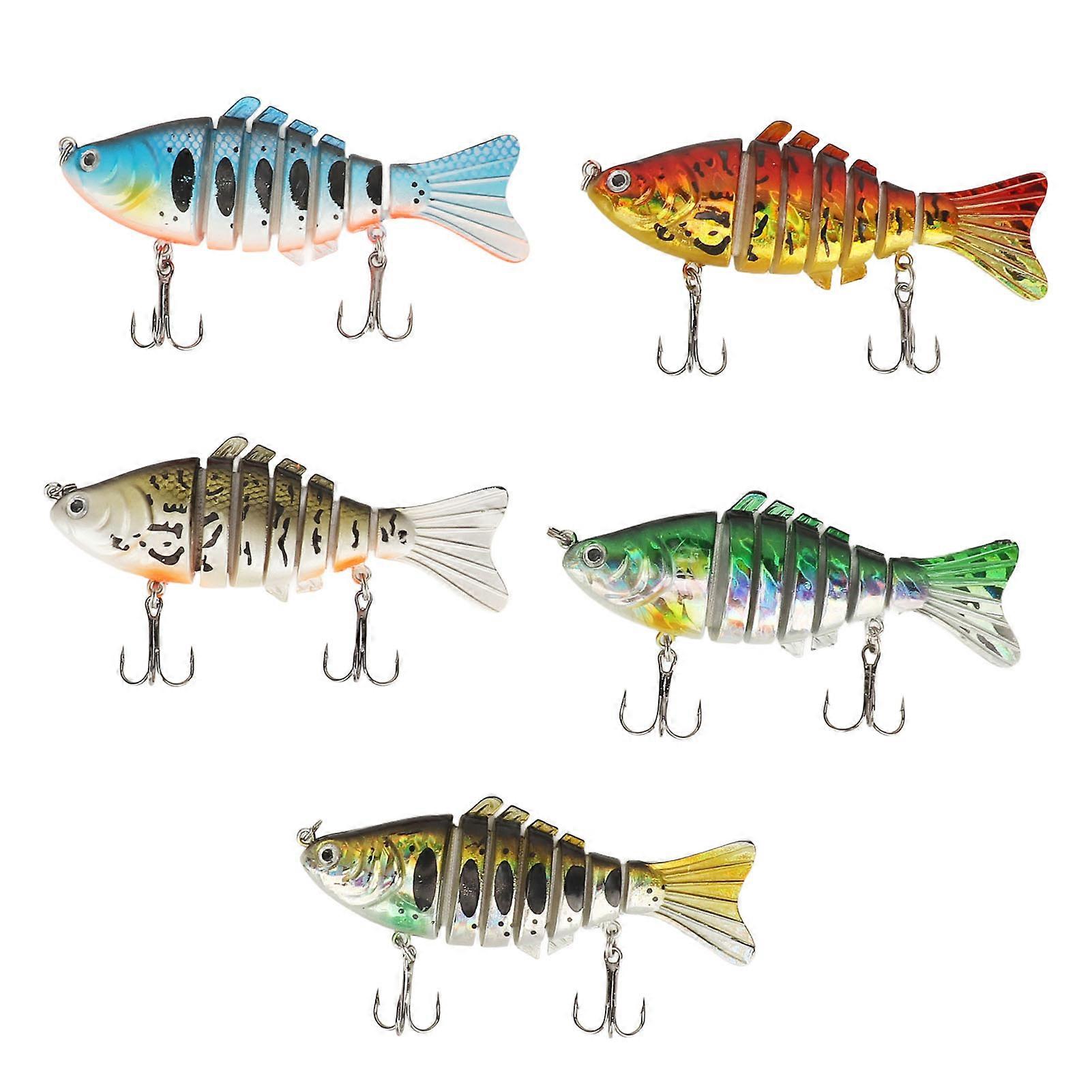 Lifelike Fishing Lures for Freshwater Saltwater 7 Segment Multi Jointed ...