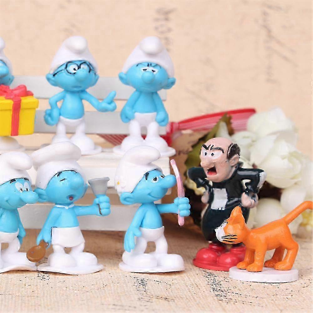 12pcs Smurfs Figure Toys Model Mini Figures Set Cake Topper Decoration ...