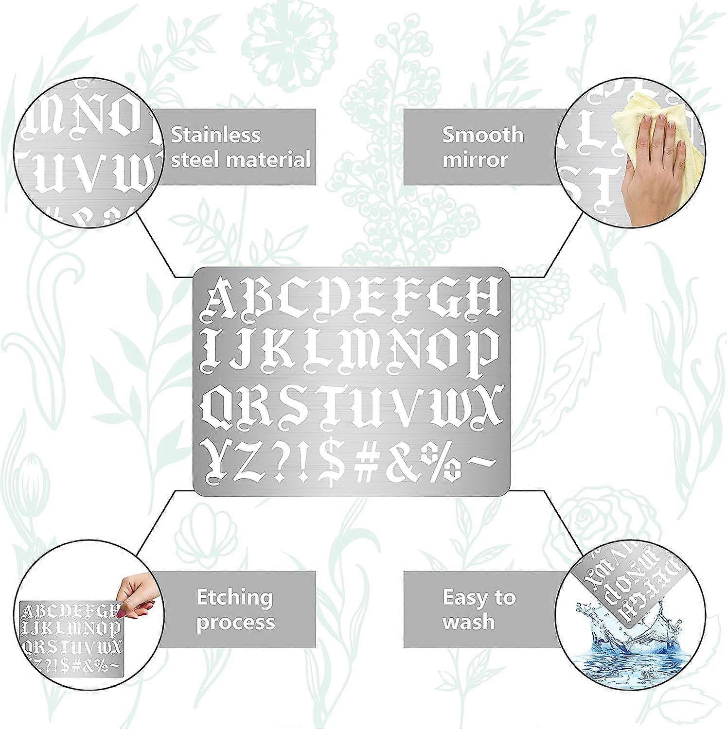 Gothic Font Lettering Stencils Old English Font Stainless Steel ...