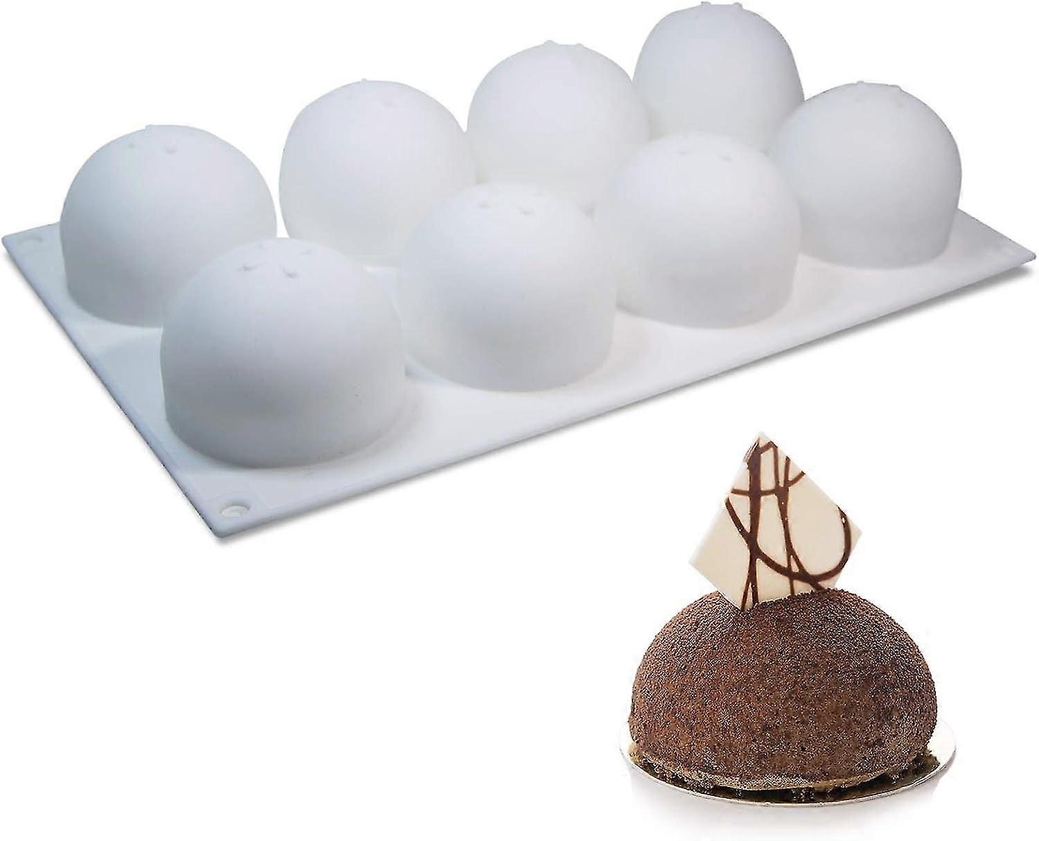 3D Sphere Silicone Molds Spherical Dessert Molds Round Mousse Cake Mold ...