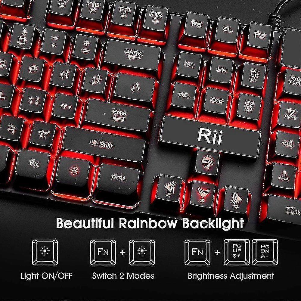Rii Gaming Keyboard And Mouse Set 3led Backlit Manipulator (rk108 ...