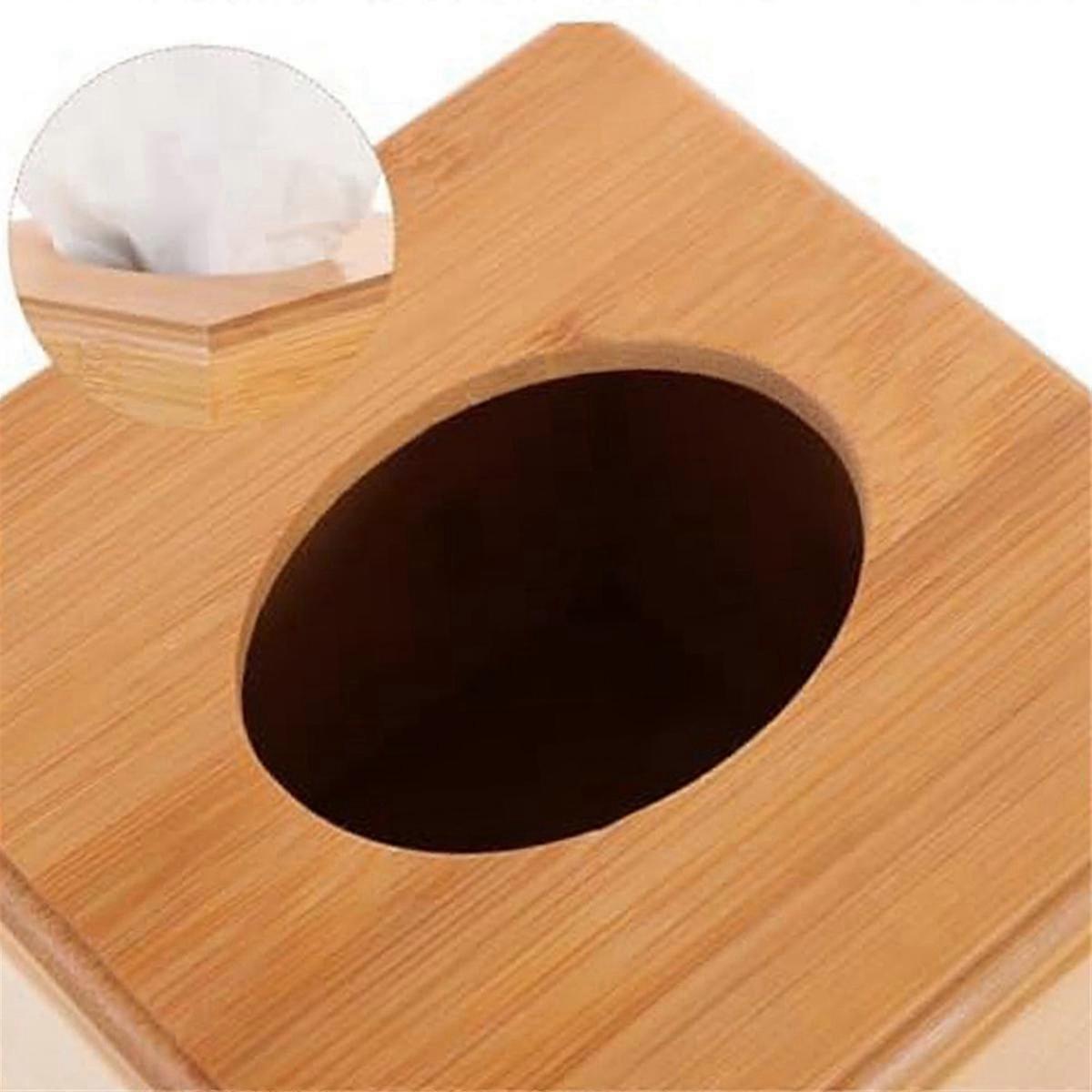 Roll Wooden Square Tissue Box Tissue Paper Holder Farmhouse Tissue Case ...