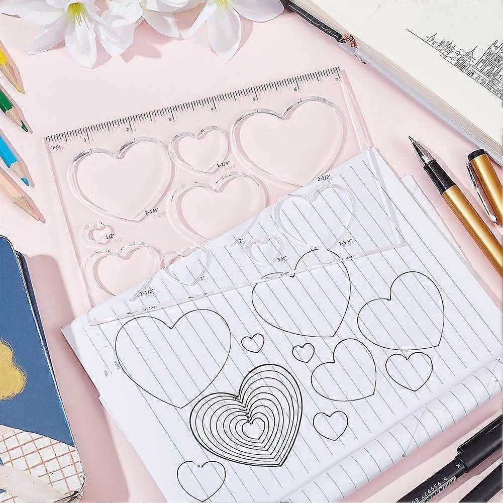 2pcs 9 in 1 Heart Inlay Template Router Stencils Template Acrylic ...
