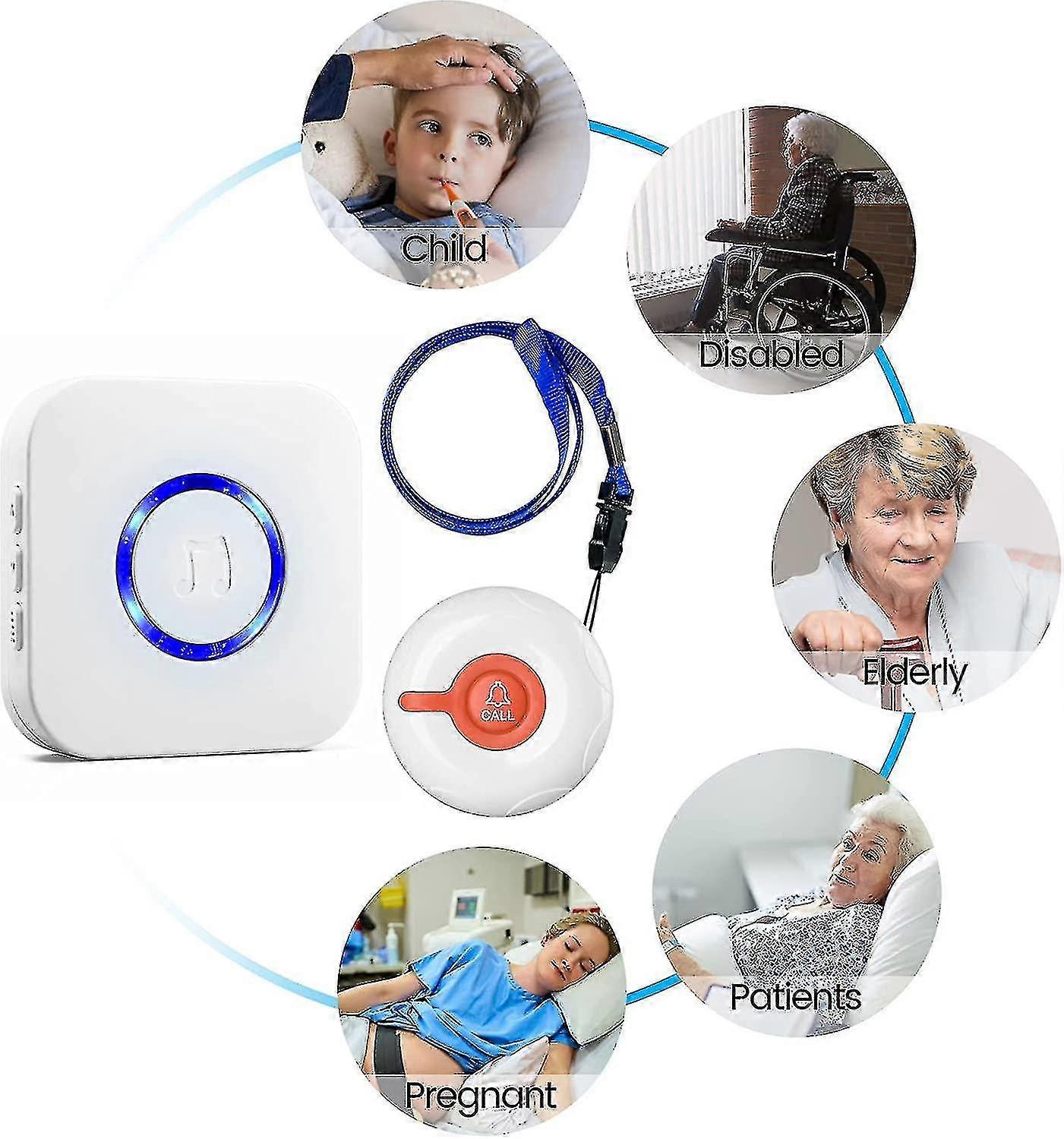 Alert Button For Seniors, Wireless Caregiver Pager Call Button For ...