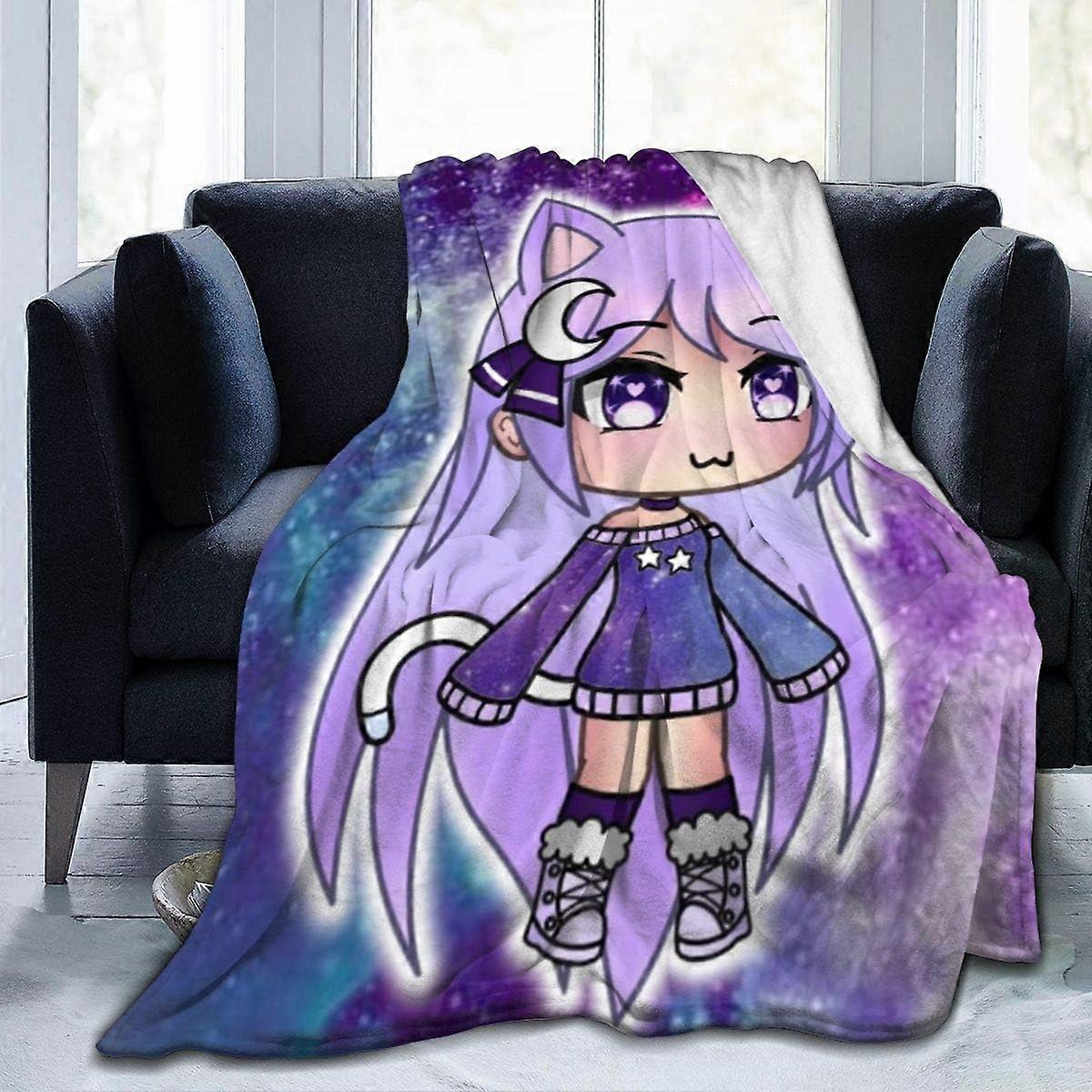 Gacha Life Micro Fleece Kaste Tæppe Til Børn og Voksne Super Blød Varm ...