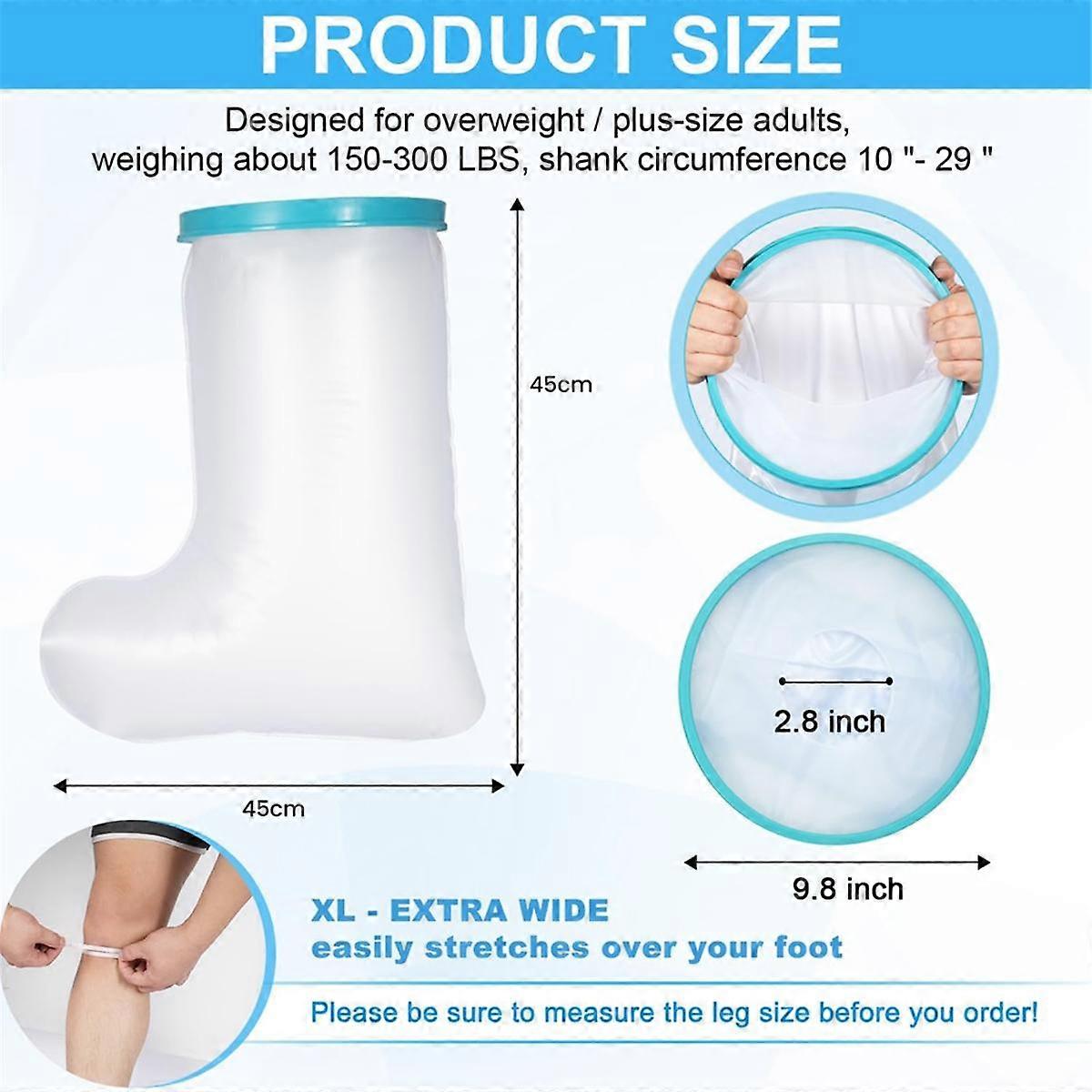 Waterproof Leg Cast Cover for Shower Adult,Reusable Shower Boot Cover ...