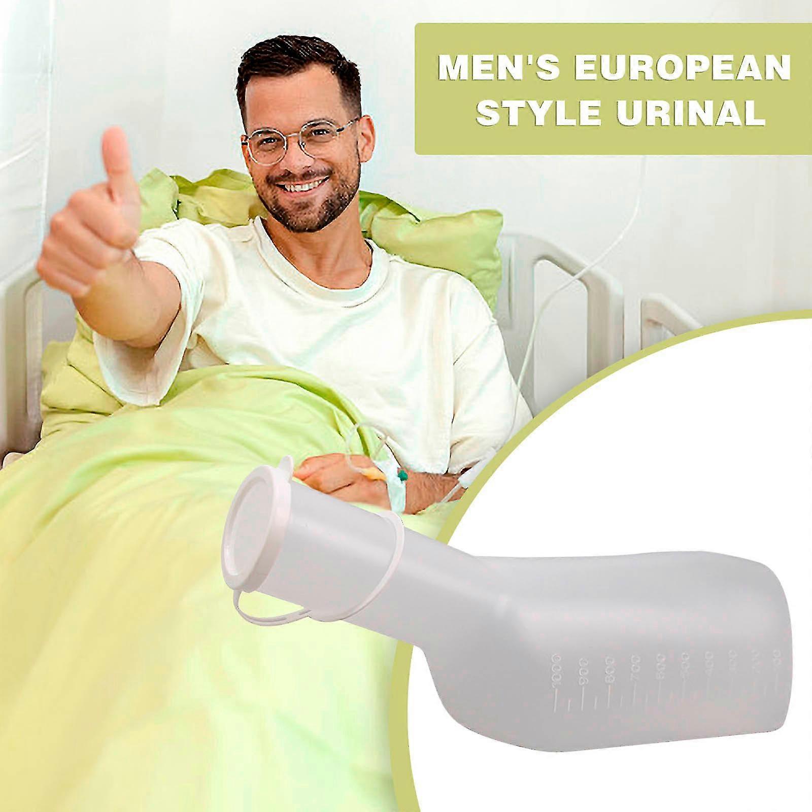 Male Urine Bottle 1 Litre / 1000ml Durable Plastic Urine Bottle With ...