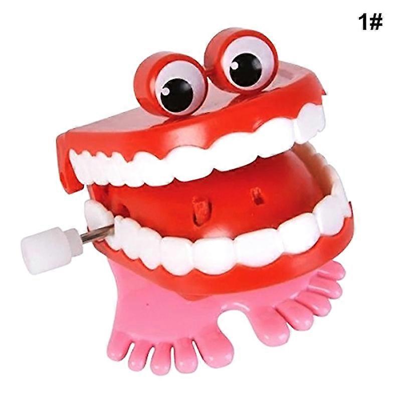 JUMPING TEETH CHATTERING SMILE TEETH Small Wind Up HOT X3D6 Toy Pro ...