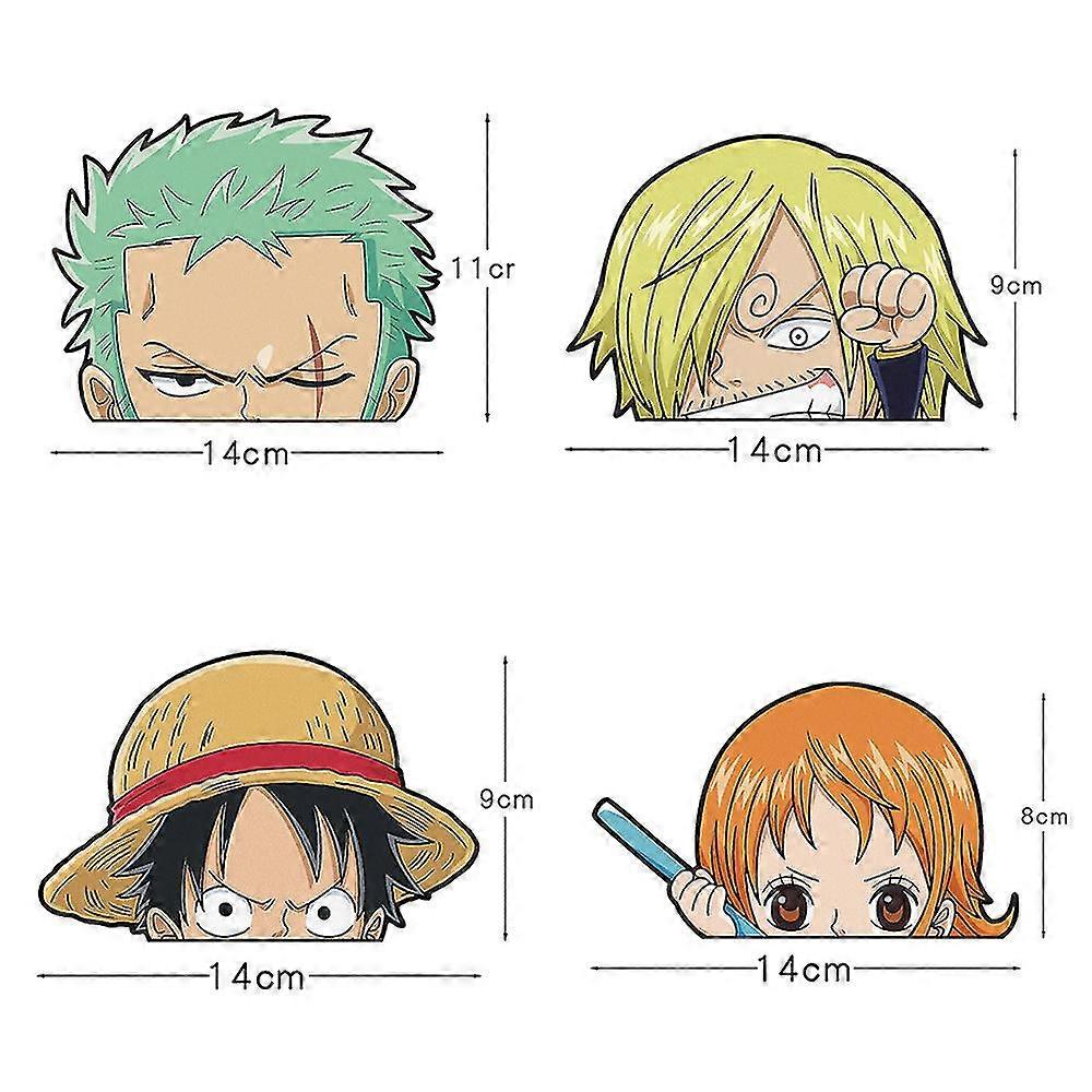 One Piece Luffy Zoro Nami Sanji Peeker Car Sticker Bumper Window Guitar ...