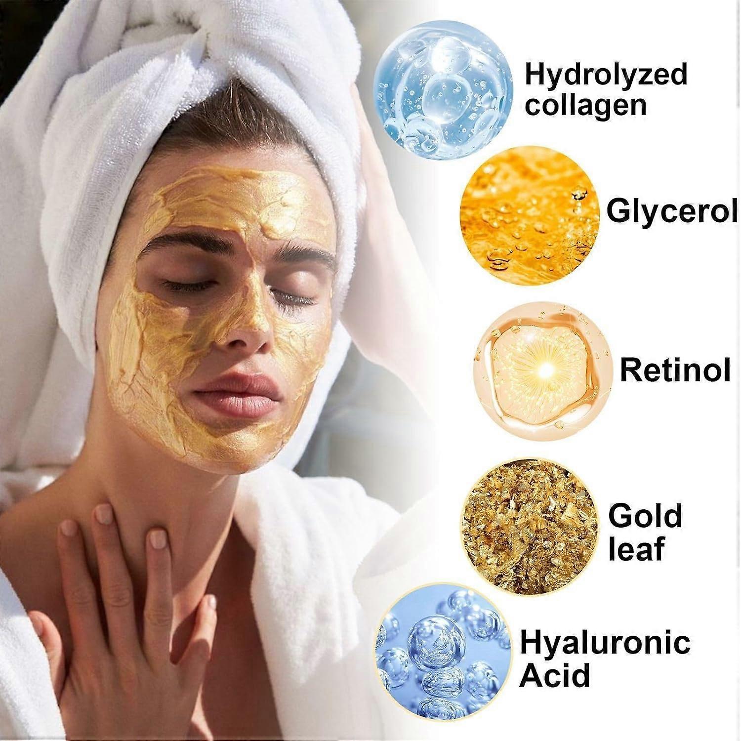 Golden Peel Off Mask, Anti Wrinkle Anti Ageing Gold Face Mask, 98% Gold ...