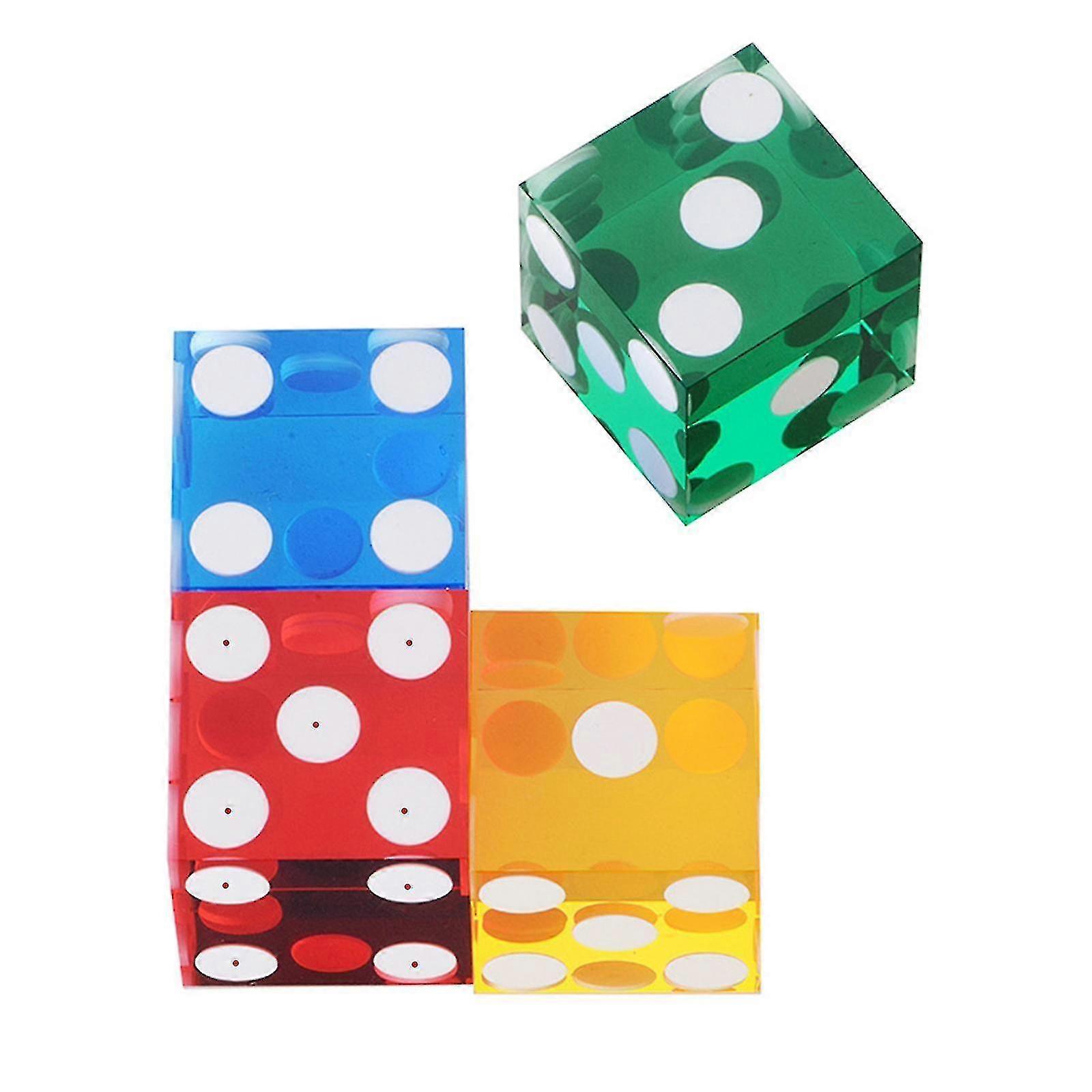 A-High-grade Acrylic Transparent Dice Six Sided D6 19mm Casino Dice Set ...