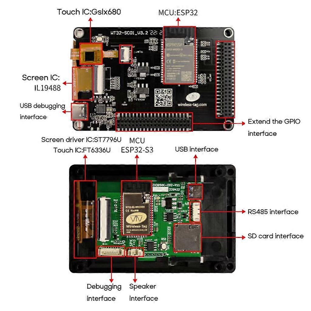 WT32-SC01 / Plus ESP32 Development Board WIFI Bluetooth 3.5 Inch Touch Screen | Fruugo NO