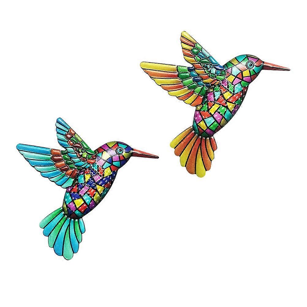 2Pcs Creative Hummingbird Wall Decor Iron Hummingbird Wall Hanging ...
