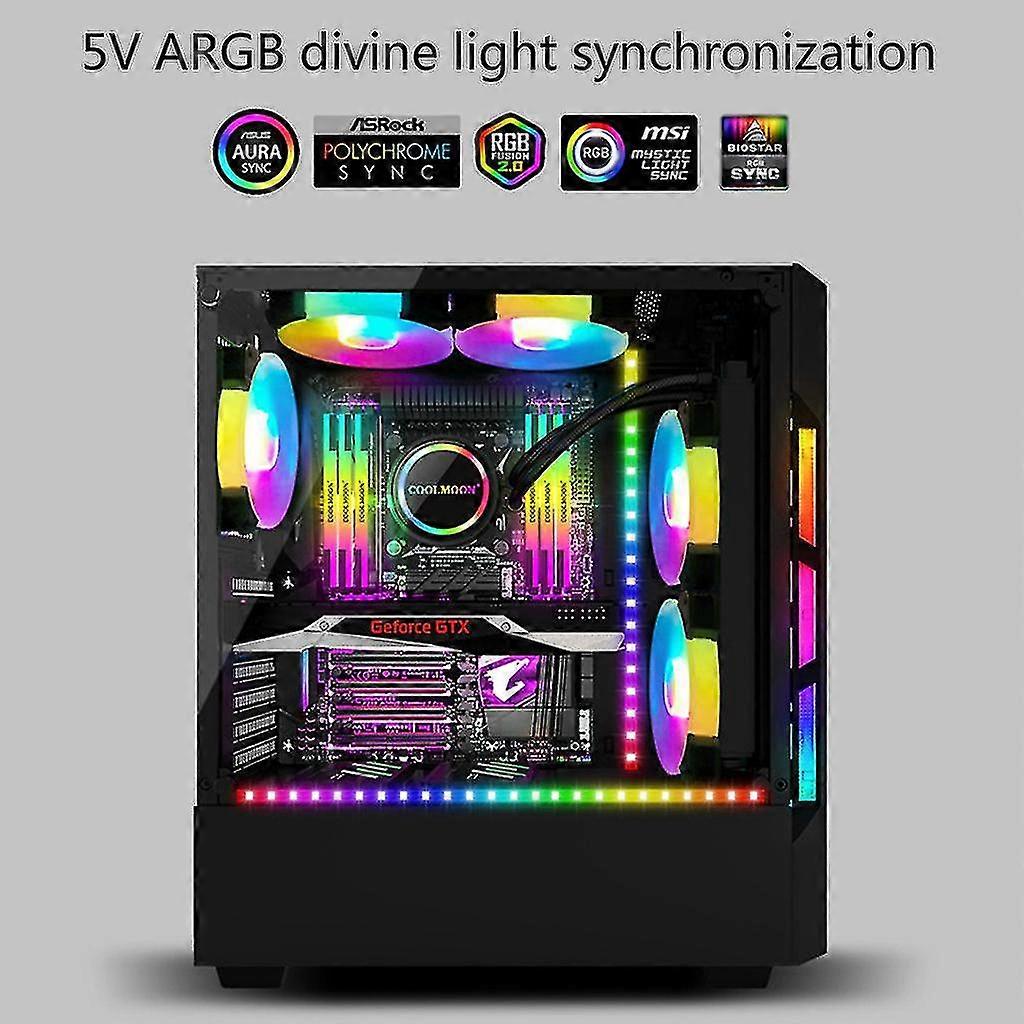 Coolmoon Pc Rgb Led Strip Light For Computer Motherboard 4 Pin Rgb/5v ...