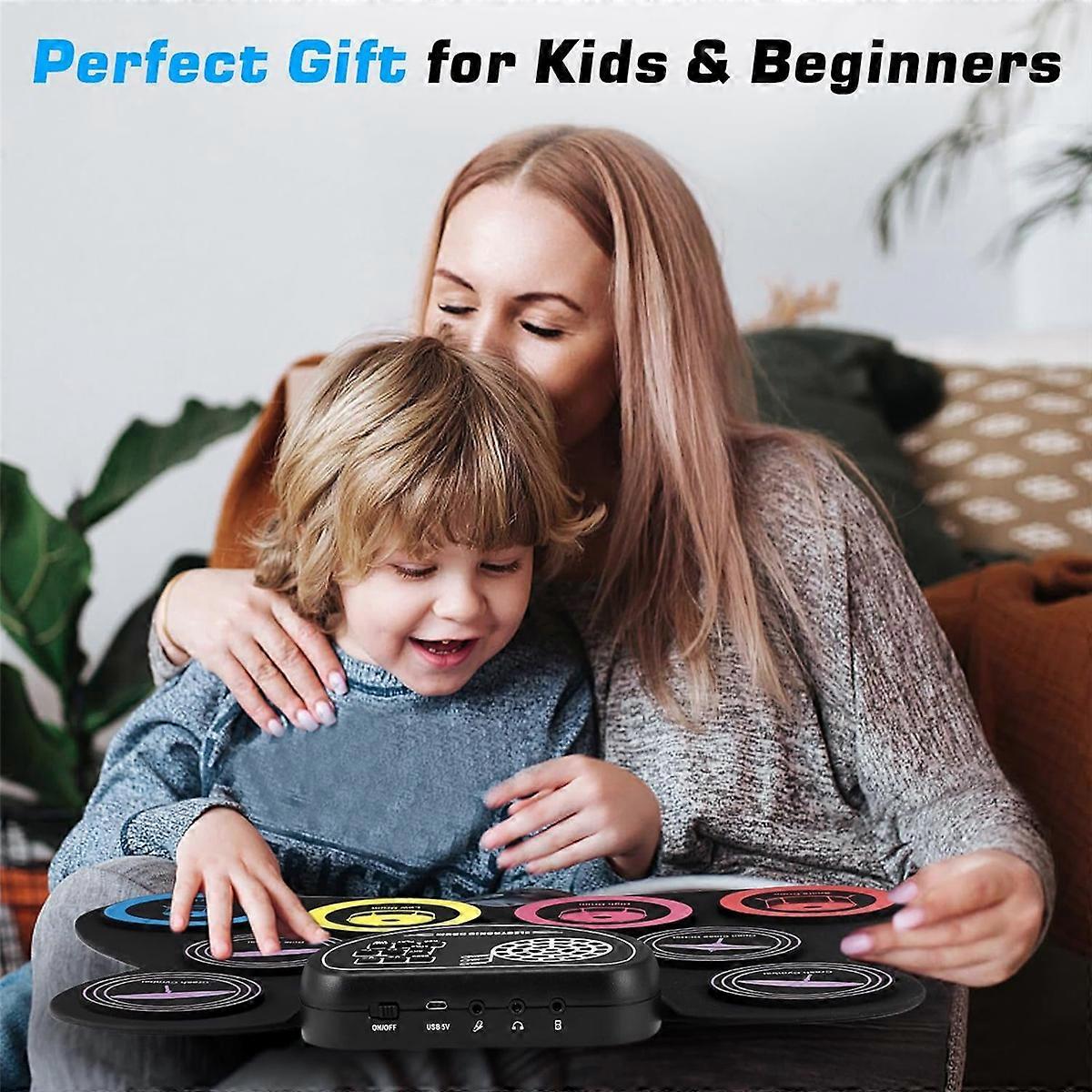 Hand Roll Drum Set,9 Drum Pad with Headphone Jack,Electronic Drum Kit ...