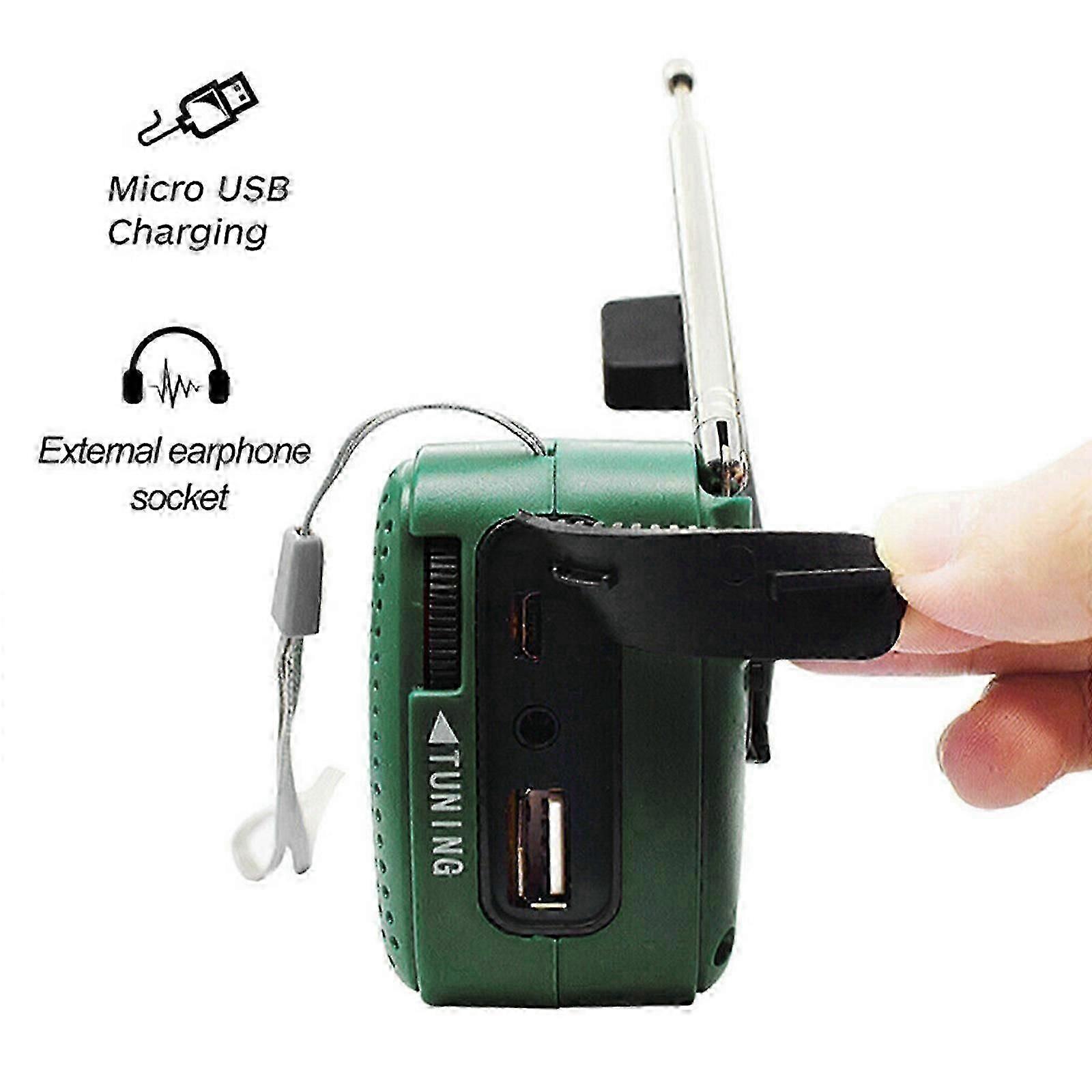 DEGEN DE-13 Emergency Solar Radio FM/AM/SW Hand Crank Dynamo Receiver ...