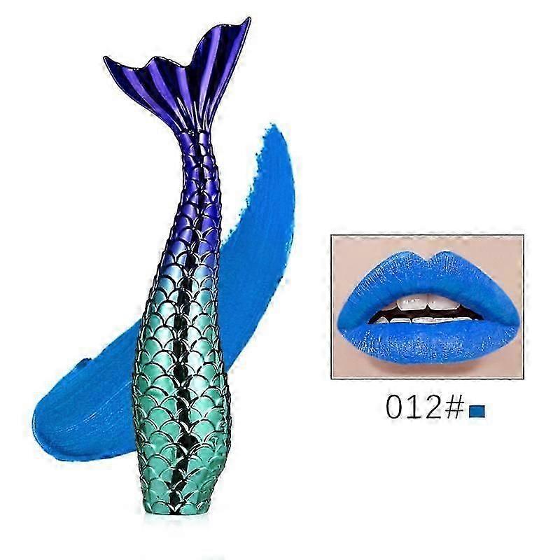 12 Color Mermaid Lipstick Blue Black Color Party Queen Lip Makeup ...