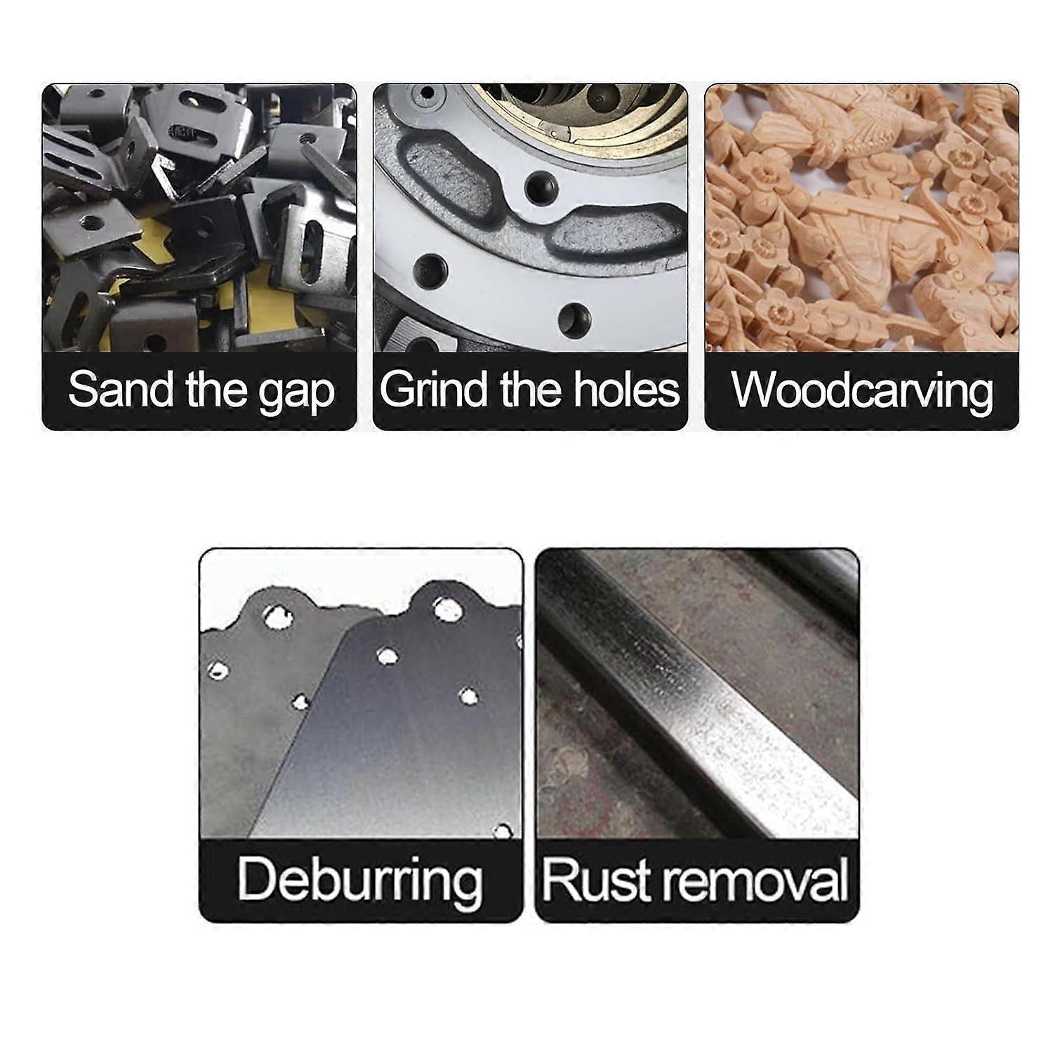 Sanding Flap Wheel Set 3 x 10mm Tapered with 1/8" Shank for Rotary Tool ...