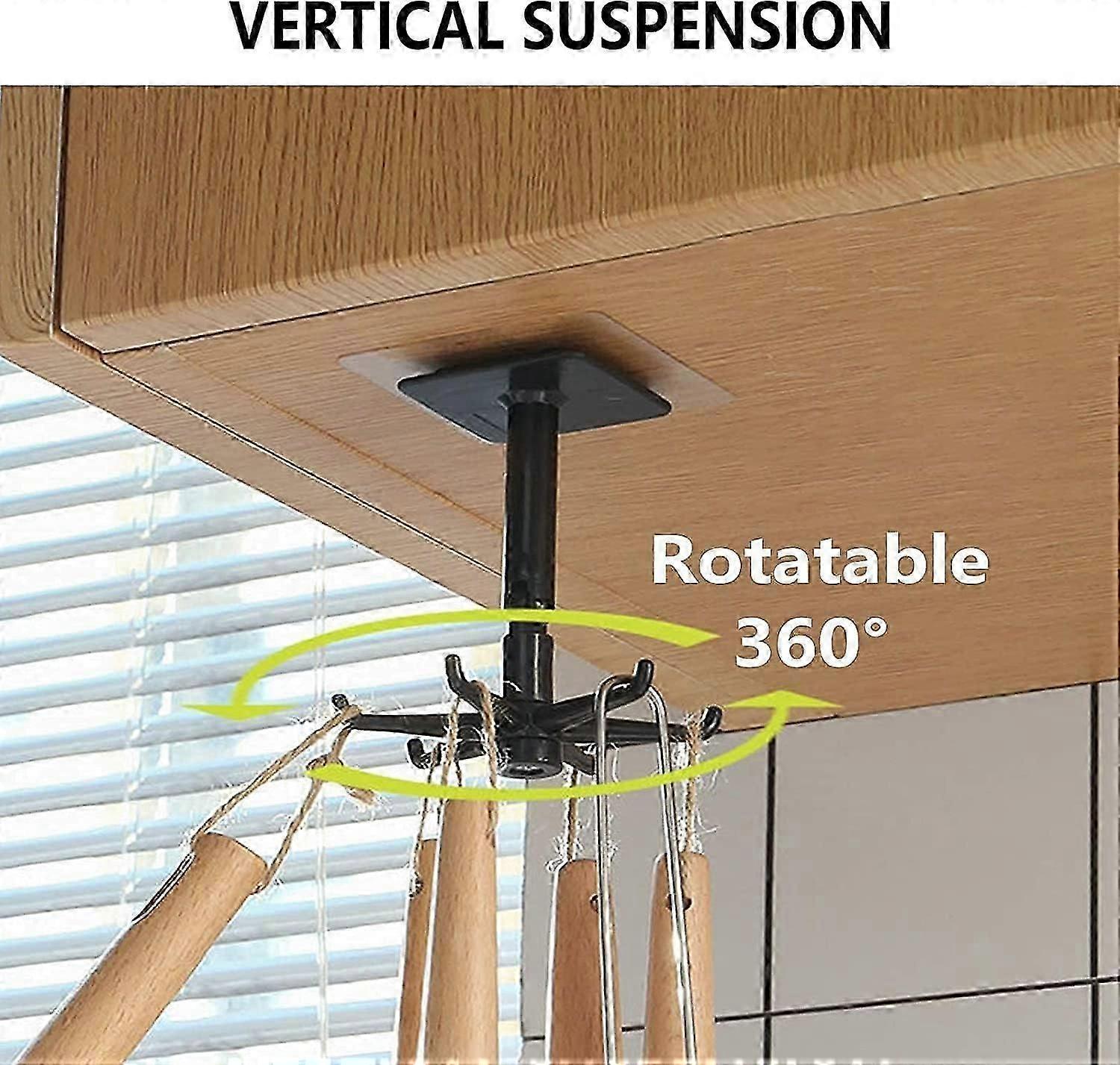 4 PCS 360 Rotating Folding Self-Adhesive Wall Hooks, Utility Hooks for ...