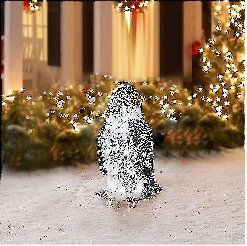 3pc Light-up Penguin Christmas Outdoor Decorations With Led Garden ...