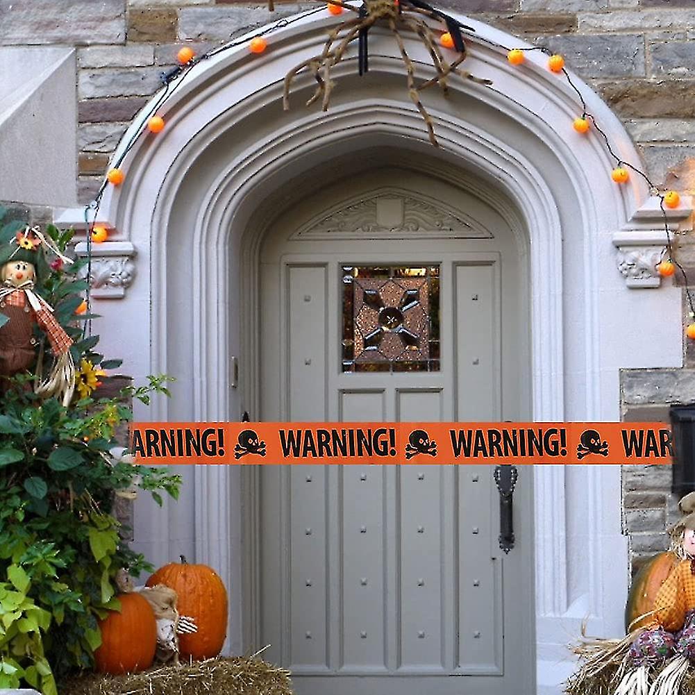 Halloween Warning Tape Signs, Orange Halloween Caution Tapes Door ...