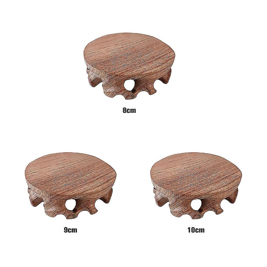 Wooden Base Round Stable Figurines Stand Clear Texture Pedestal Craft ...
