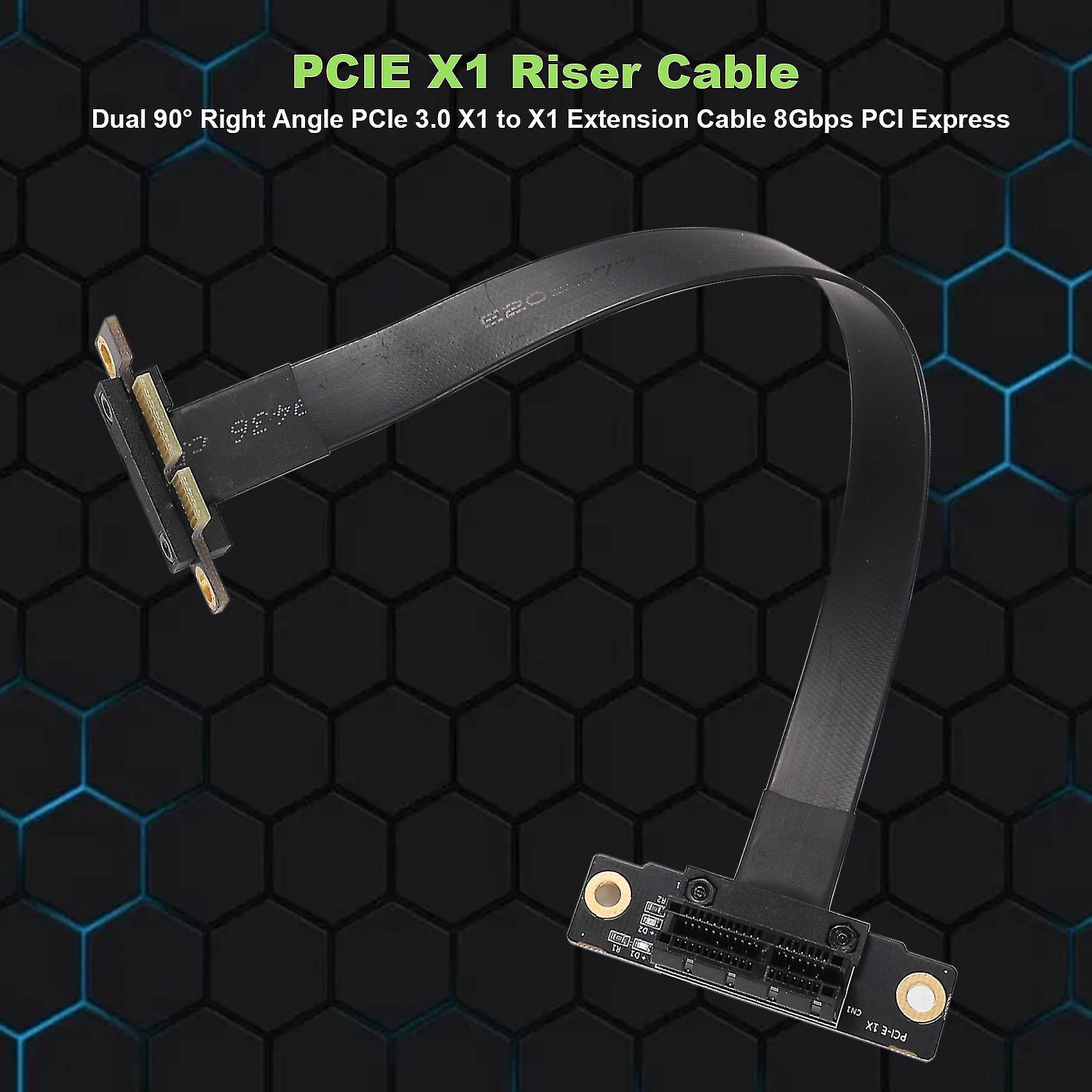 Pcie X1 Riser Cable Dual Right Angle Pcie 3.0 X1 To X1 Extension Cable ...
