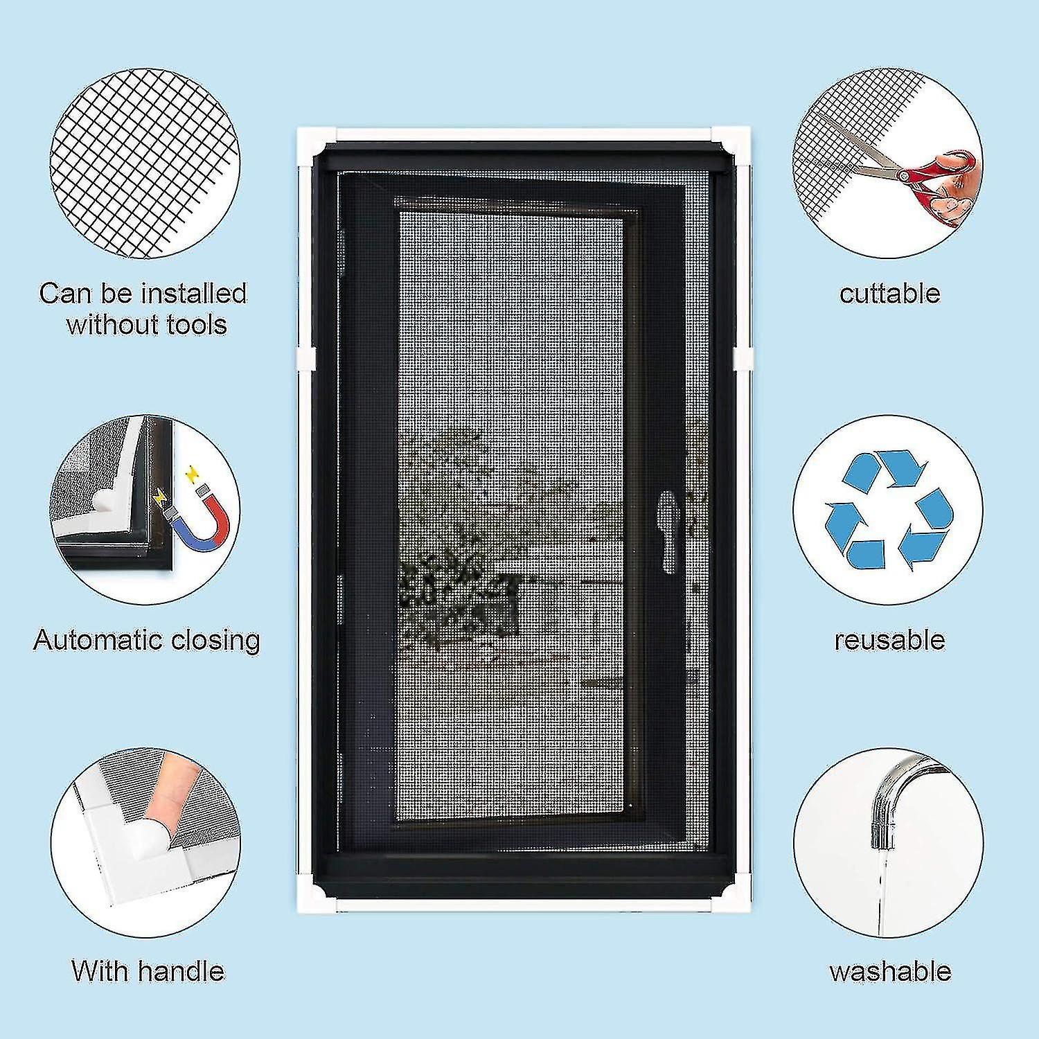 2024, Cuttable Magnetic Fly Screen Window 130 Cm X150cm, Washable ...