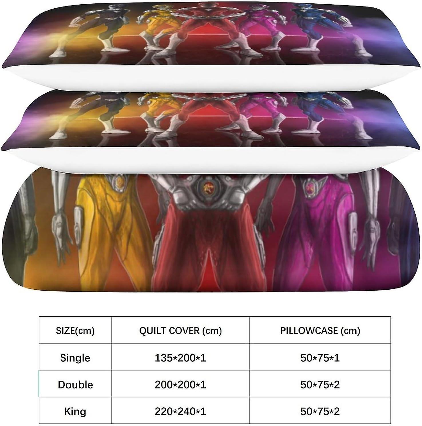 Power Rangers Duvet Cover Boys Kids Bedding Set Sci-fi Comforter Cover ...