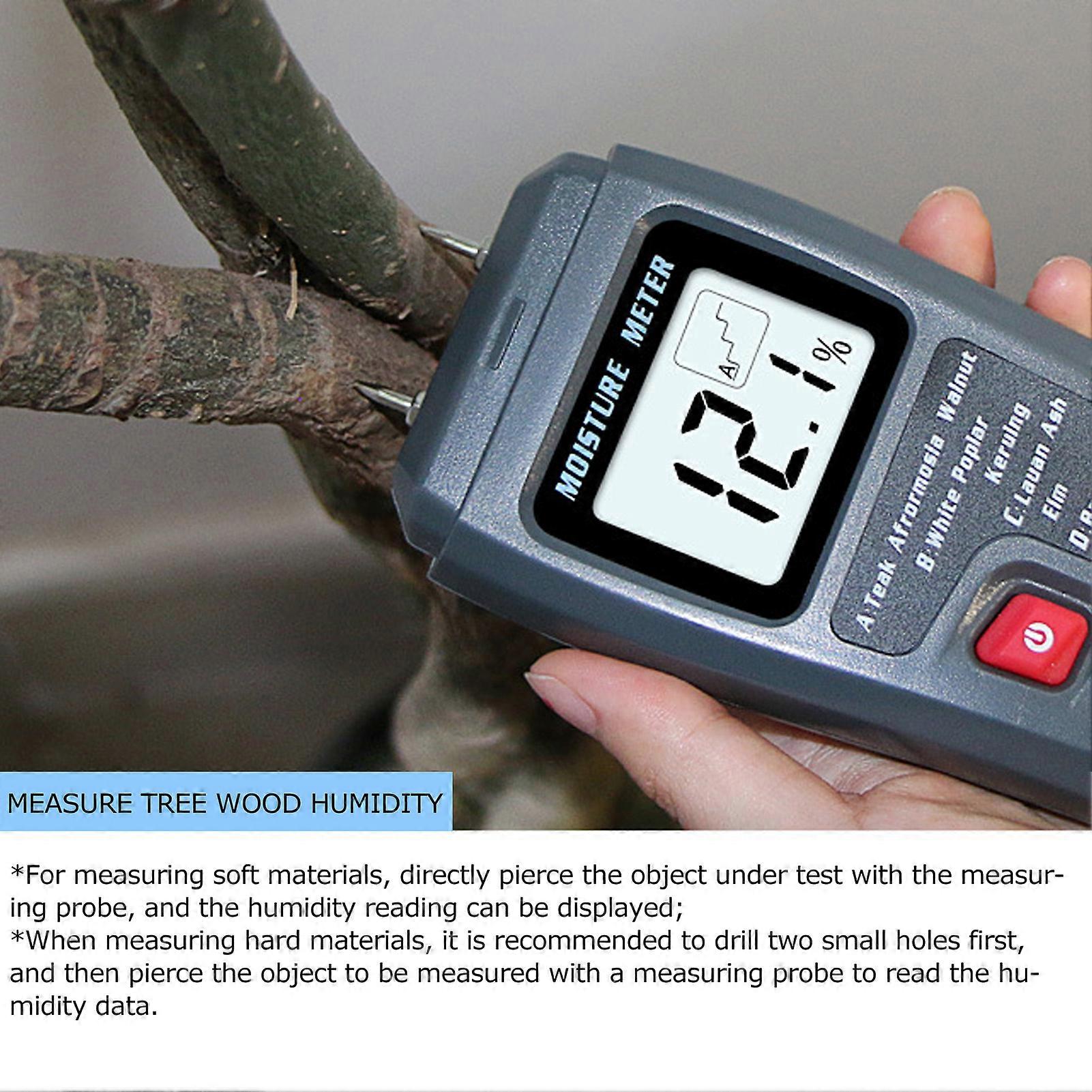 Wood Moisture Meter Handheld LED Digital Humidity Tester Detector ...
