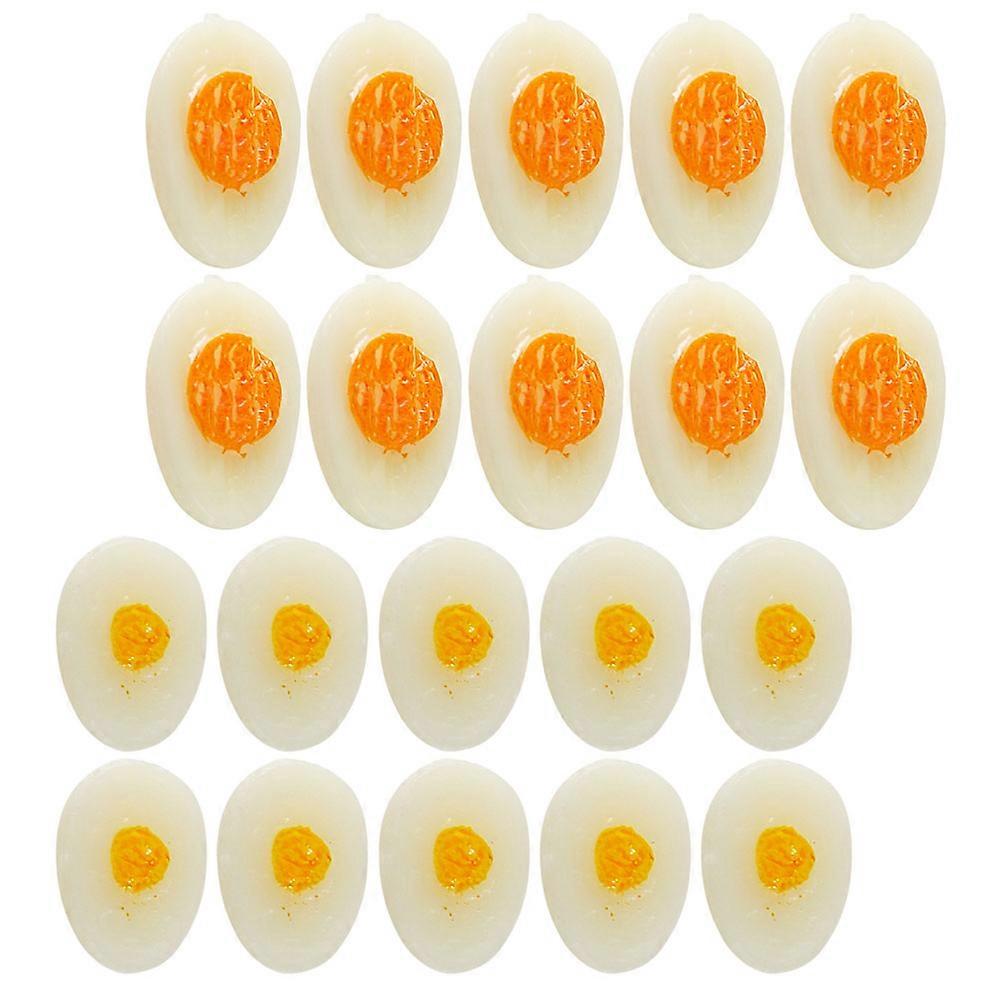 20pcs Miniature Half Egg Models Mini Boiled Egg Kids Pretend Play Toy ...